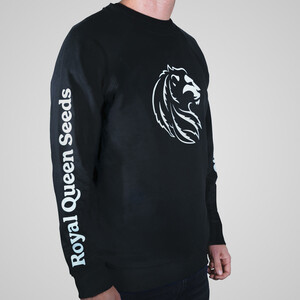 Gray Sweatshirt With RQS Logo, Available Now - Royal Queen Seeds USA